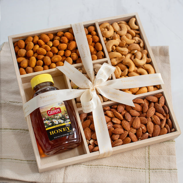 Sweet Rosh Hashanah Keepsake Mixed Nuts Gift Tray | Swerseys Chocolate